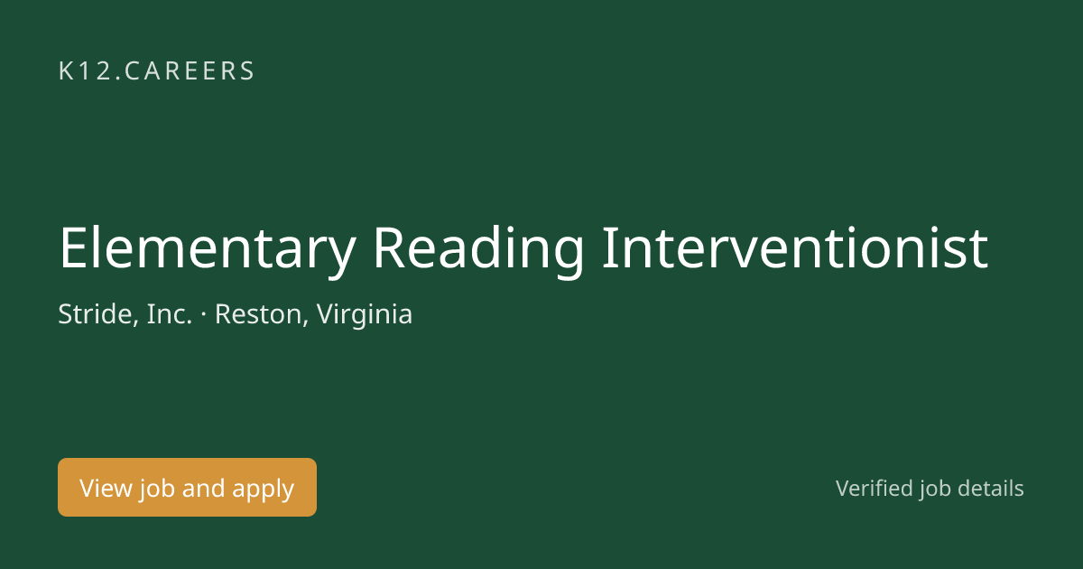 Elementary Reading Interventionist | k12.careers