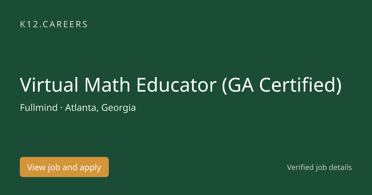 Virtual Math Educator (Georgia Certified) | k12.careers
